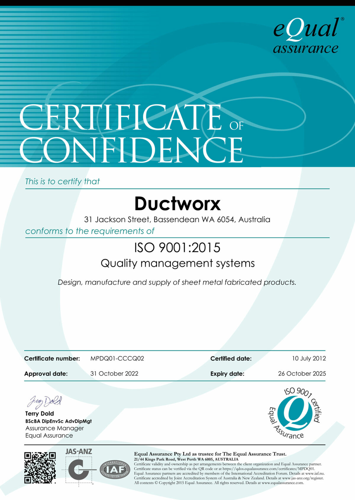 Safety, Health, Environment & Quality (SHEQ) - DuctworX WA